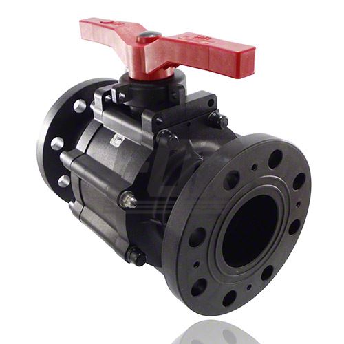 SAFI 2-ways flanged ball valve PPGF, EPDM