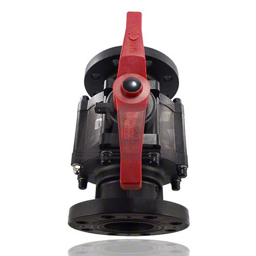 SAFI 2-ways flanged ball valve PPGF, EPDM